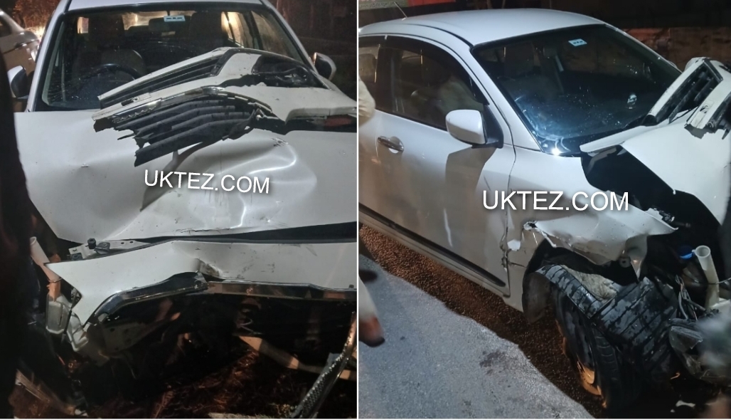 डोईवाला तहसील के सामने सड़क पर कार और बाइक का एक्सीडेंट - uktez.com